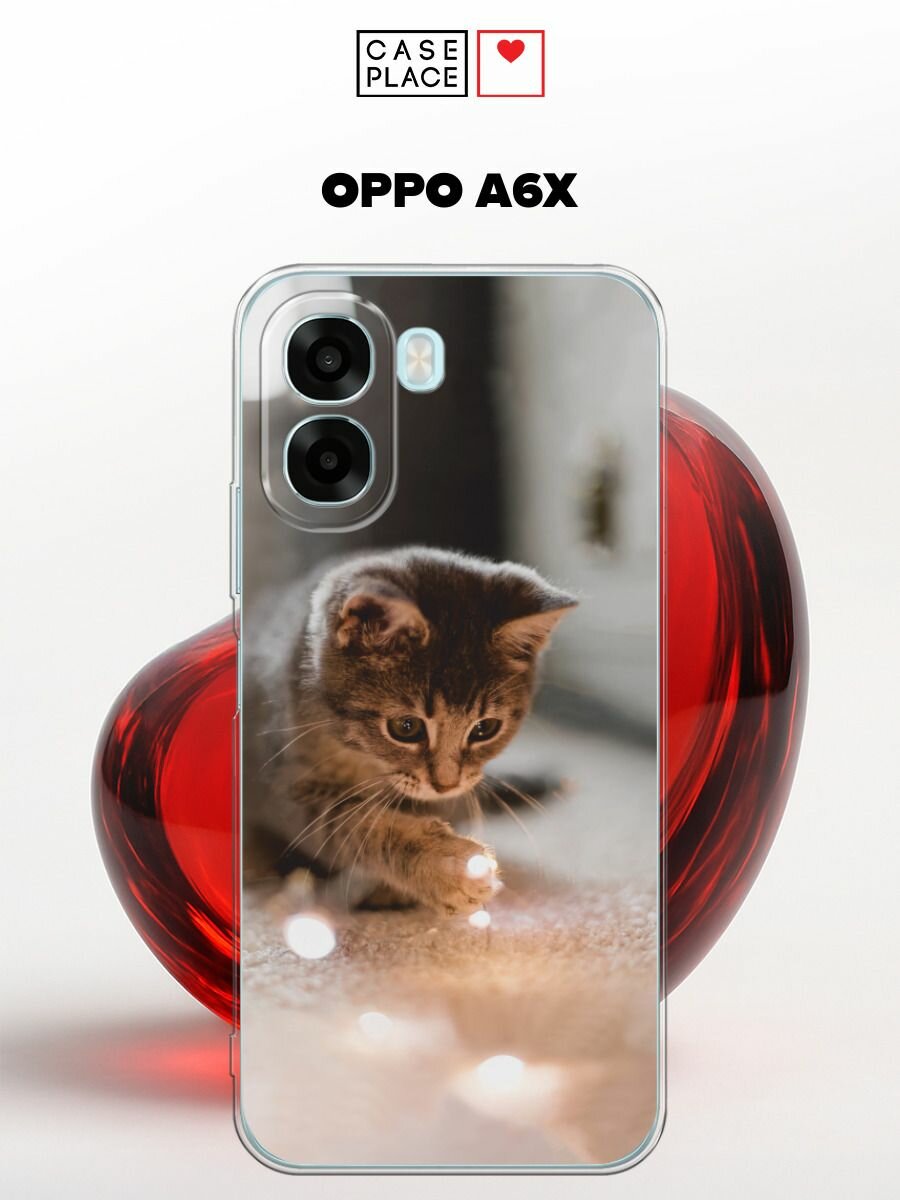 Чехол на Oppo A6x / Оппо A6x с принтом Любознательный котенок