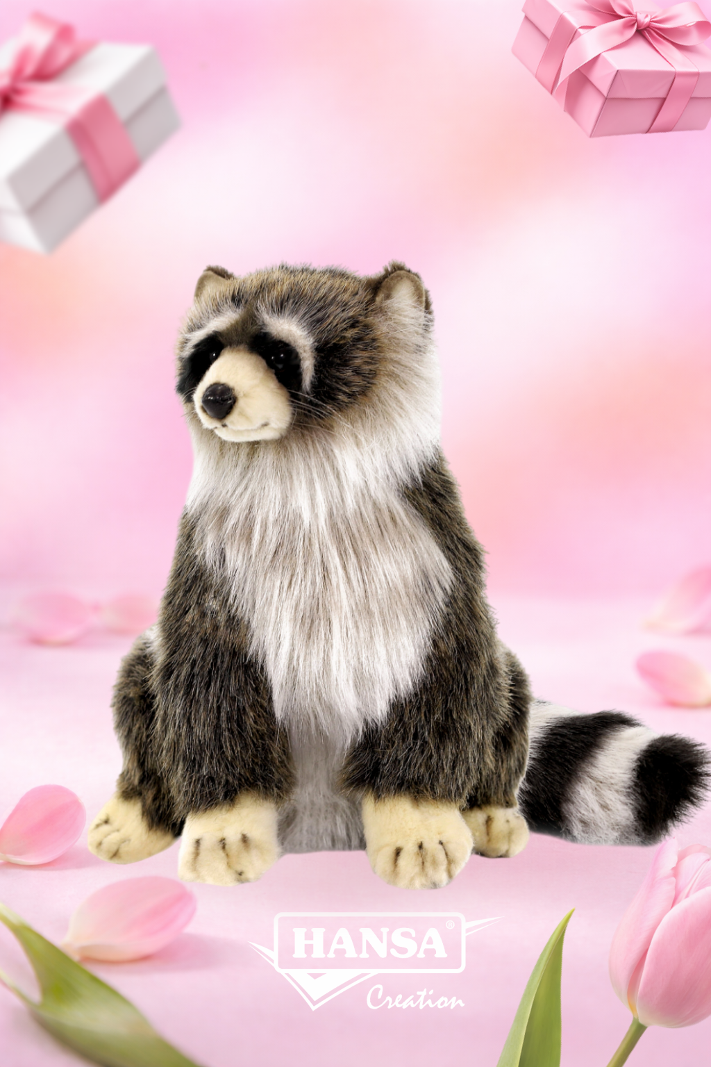 Реалистичная мягкая игрушка Hansa Creation, 4248 Енот сидящий, 24 см