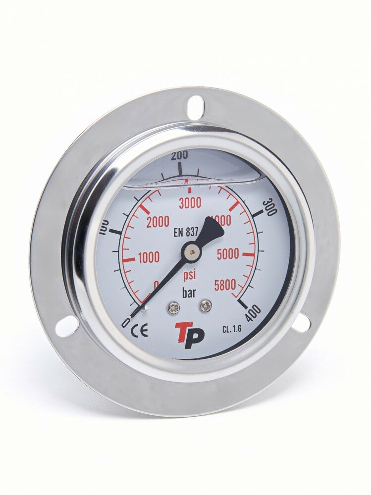 Манометр гидравлический виброустойчивый фланцевый D63 мм 0-400 bar 1/4BSP TP