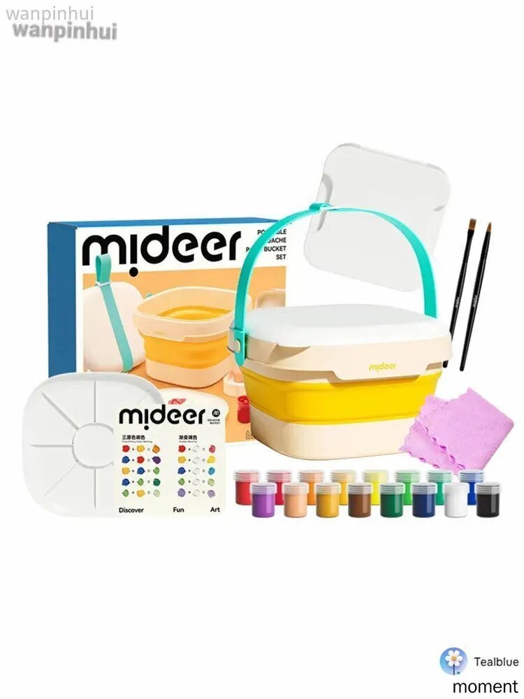 Портативный набор для рисования гуашью Mideer для пленэра, 23 предмета, желтый и лазурный