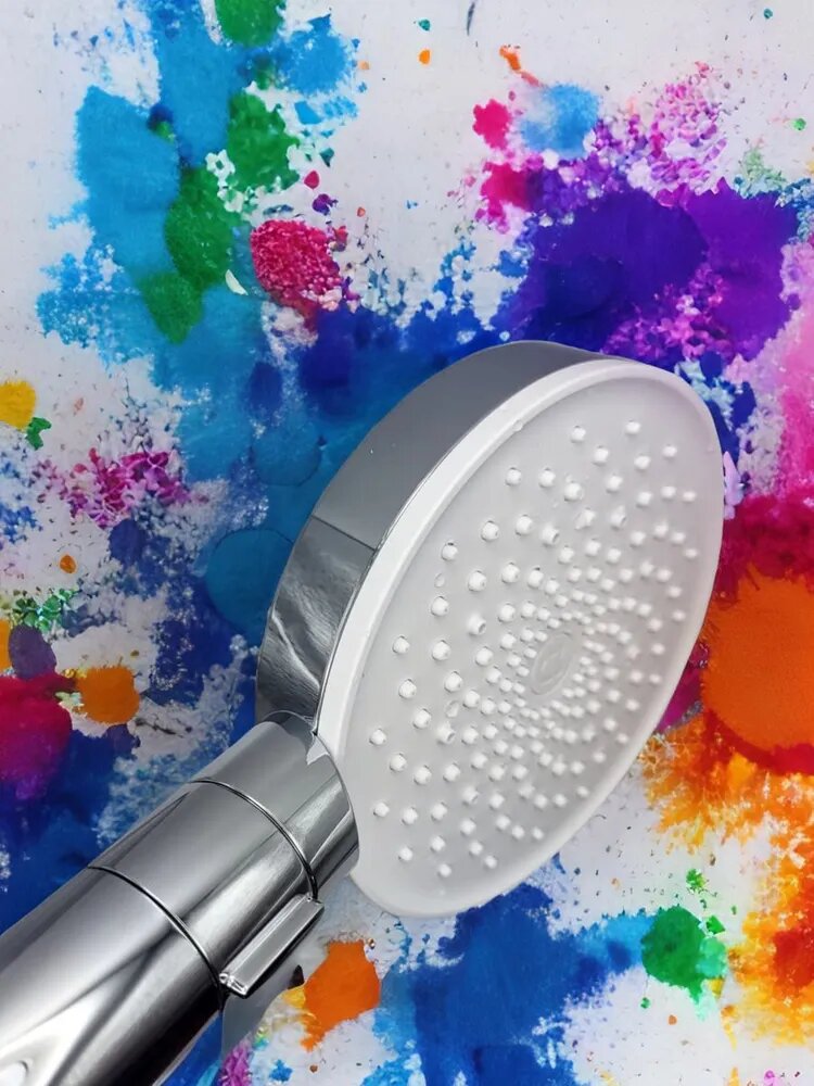 Лейка для душа Booster Hand Shower круглой формы пластик хром ручной душ
