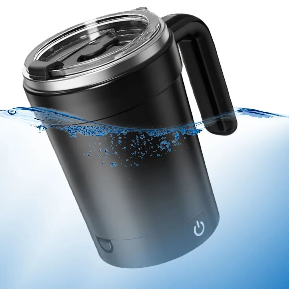 Умная кофейная кружка с функцией автоматического перемешивания и цифровым термометром, черная, 1 шт