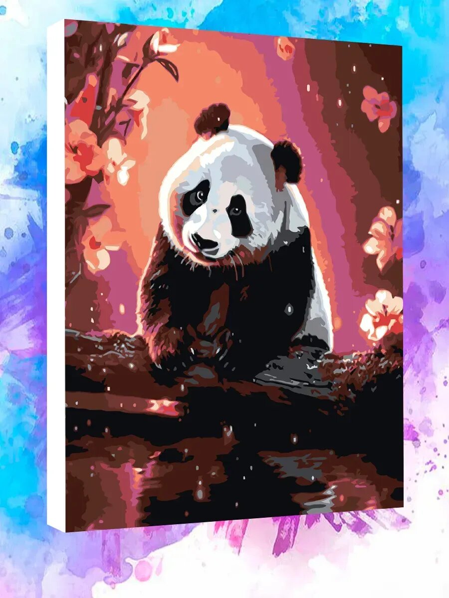 Картина по номерам Панда Романтика Животные