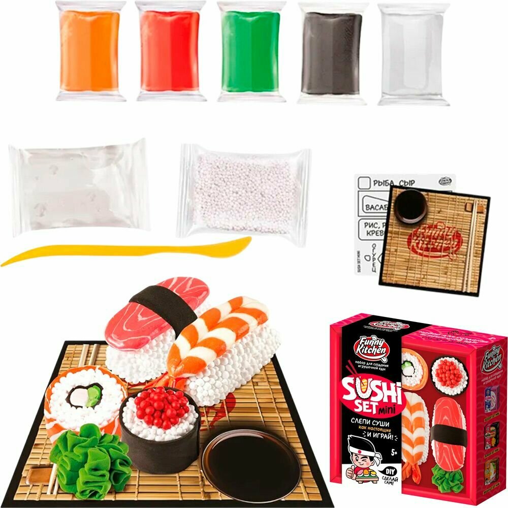 Лизун Slime лаборатория Funny Kitchen Sushi set mini
