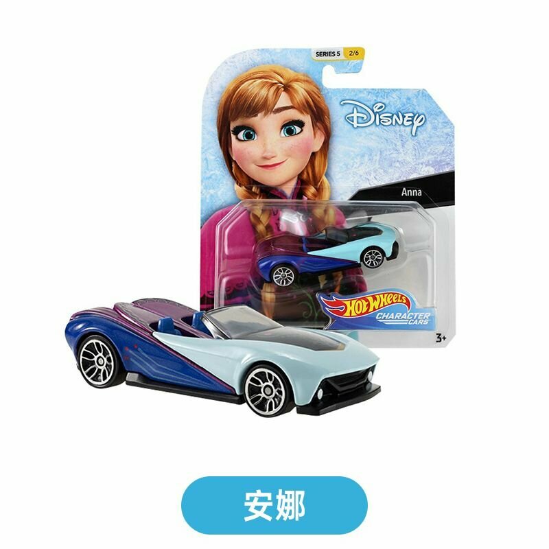 Hot Wheels X Disney, Литая модель автомобиля игрушка, Масштаб 1:64(Холодное сердце-Анна)