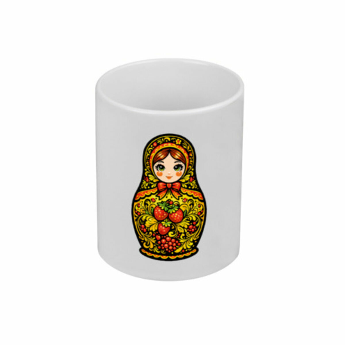 Кружка «Матрешка хохлома» (белый)