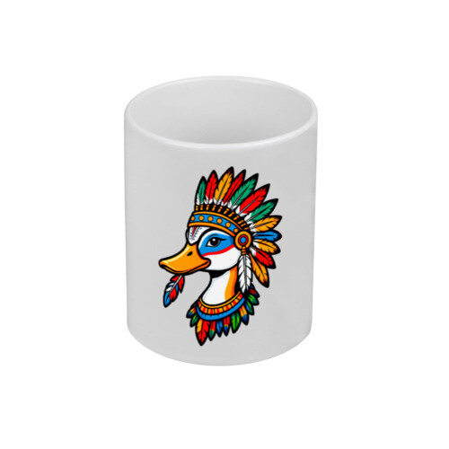 Кружка «Утка в индейском уборе» (белый)