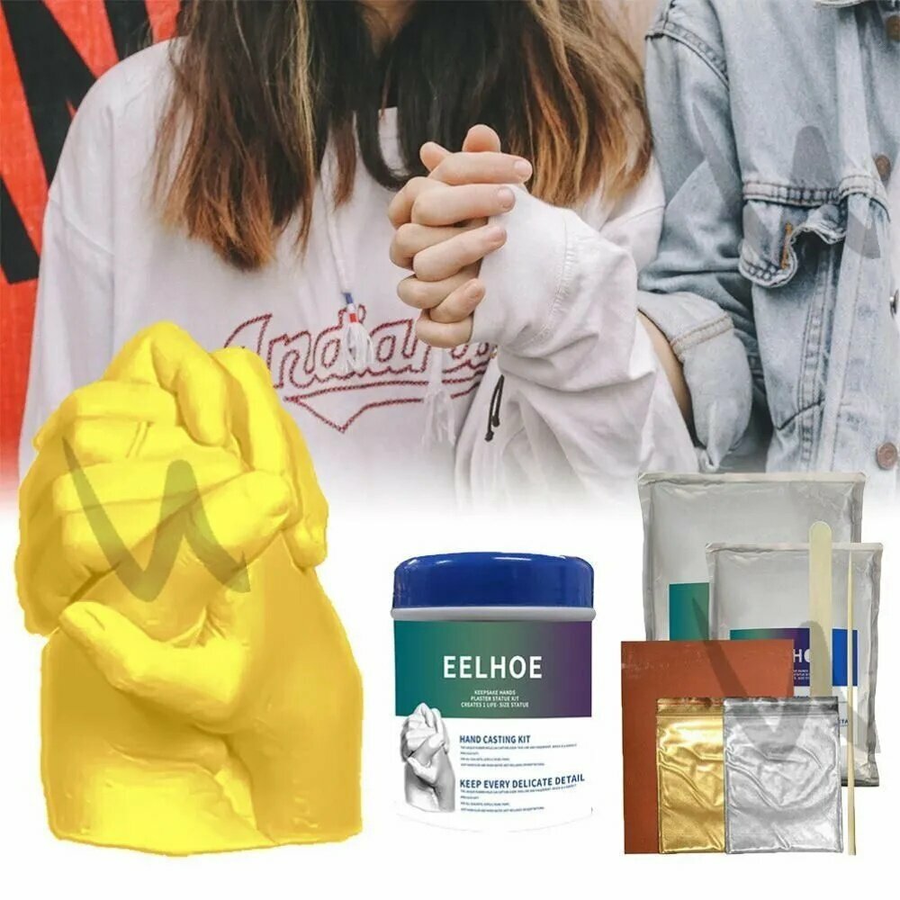 3D Слепок рук из гипса Большой семейный набор творчества подарок