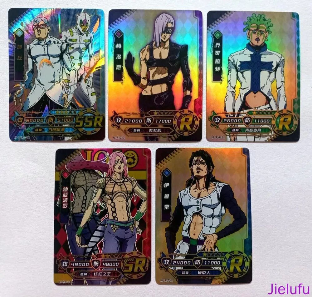 Игральные карты JOJO's Bizarre Adventure Golden Wind, 5 карточек внутри, коллекционные, для фанатов аниме — фото 1