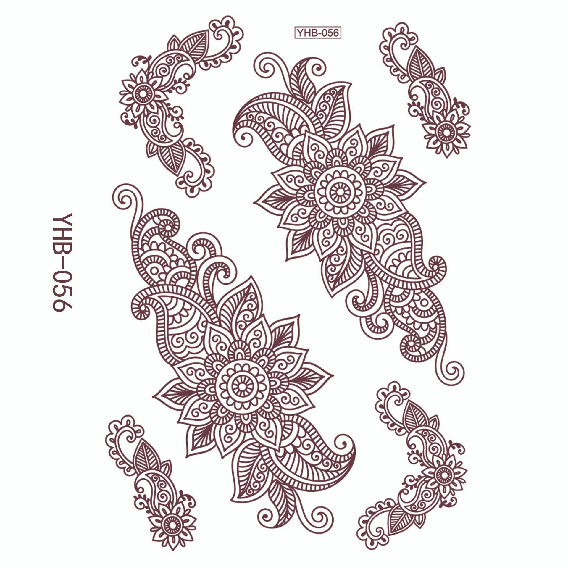 Временные татуировки хной в европейском и американском стиле, временные татуировки белого, черного и красного цветов, высококачественные временные татуировки для рук и предплечий.