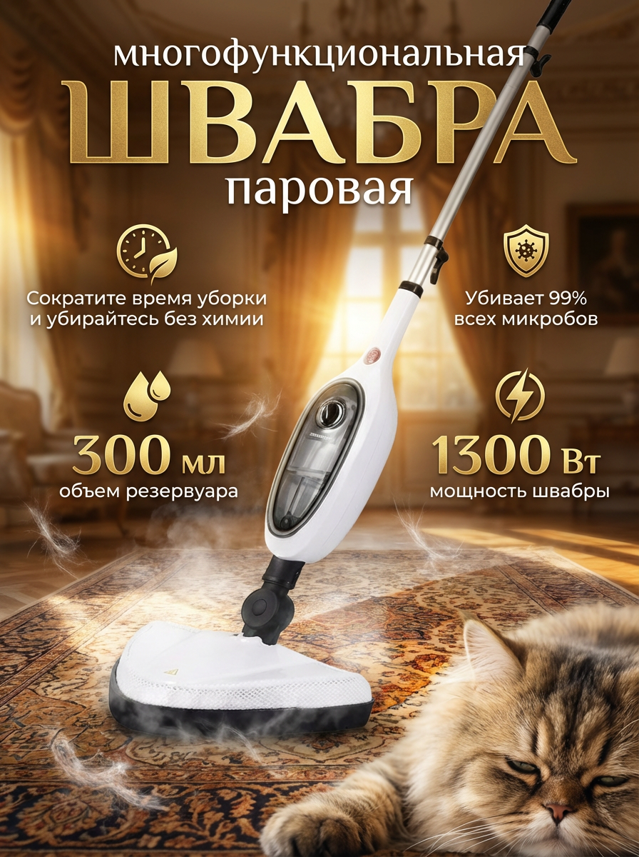 Паровая швабра для пола 10 в 1, пароочиститель, парошвабра, электрошвабра для дома