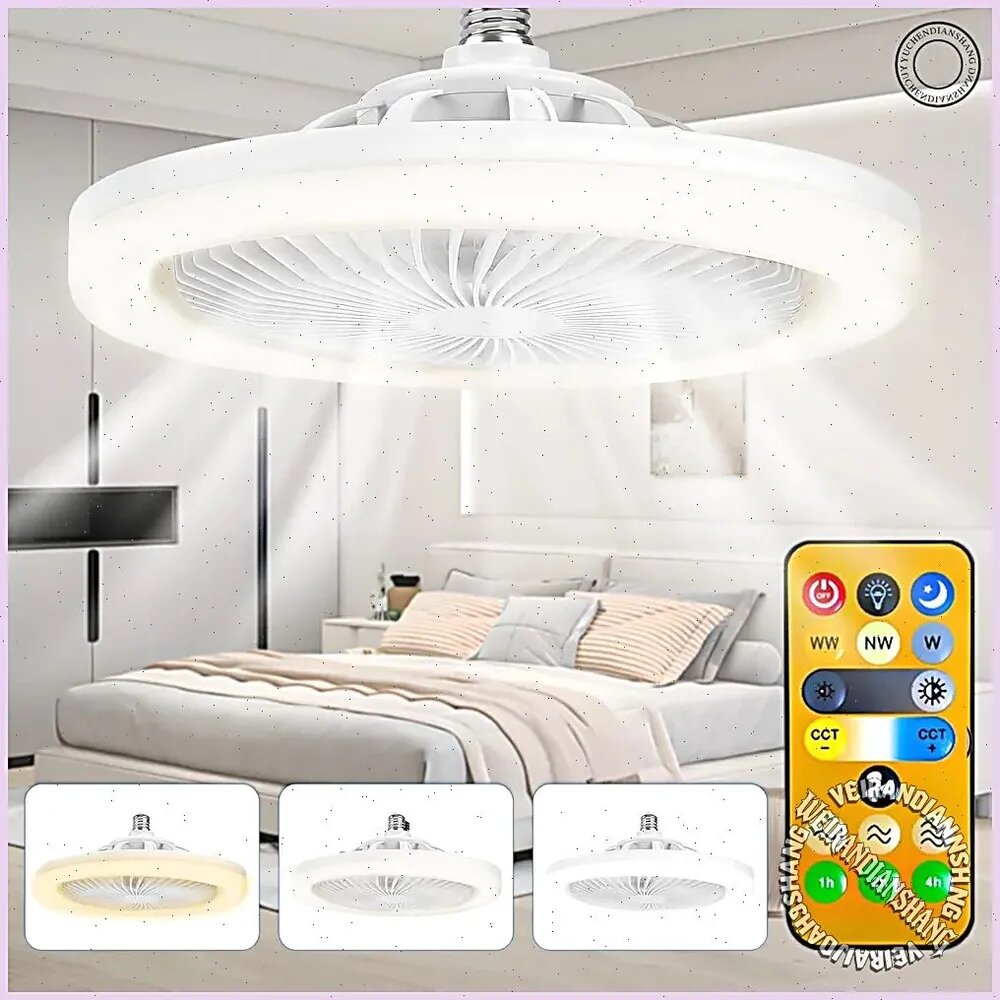 Потолочный вентилятор потолочный светильник с вентилятором, белый