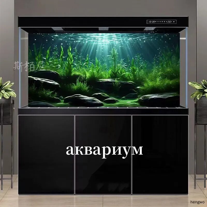 Фон для аквариума Декорации Солнечные водоросли 70x50 см ПВХ самоклеящийся