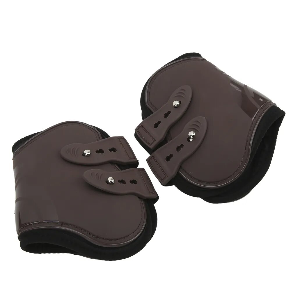 Защитные ботинки для лошадей из искусственной кожи коричневого цвета для занятий спортом