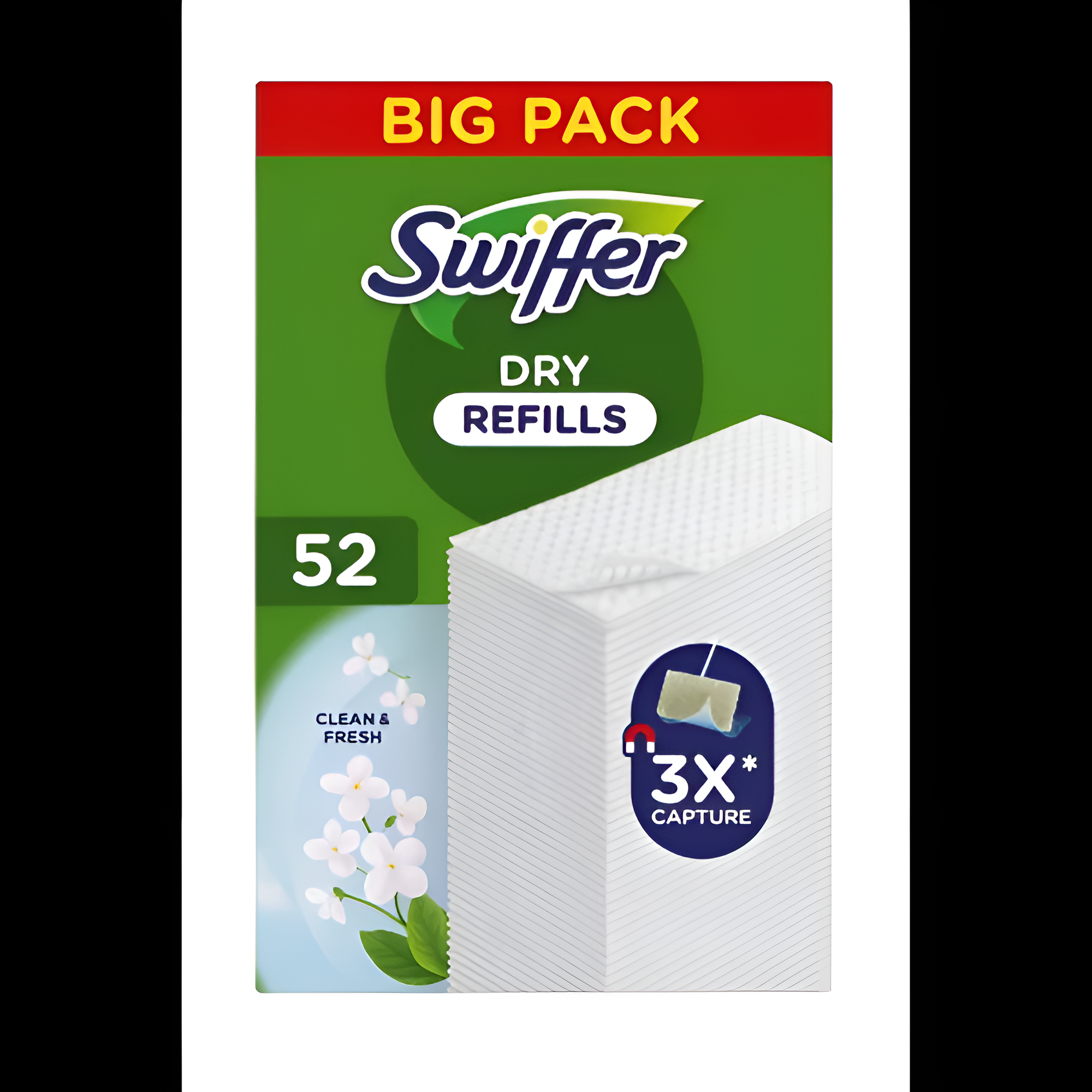 Swiffer Сухие одноразовые тряпки для пола и зеркал, в наборе 52 штуки