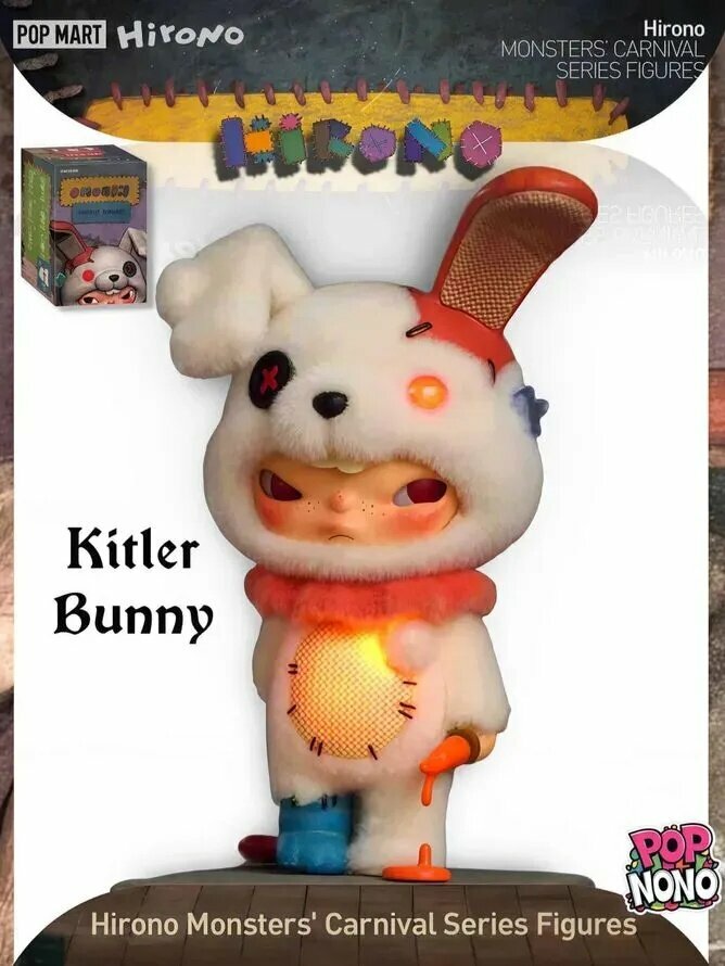 100% Original оригинал Коллекционная Hirono Monsters" Carnival Series Figures Killer Bunny