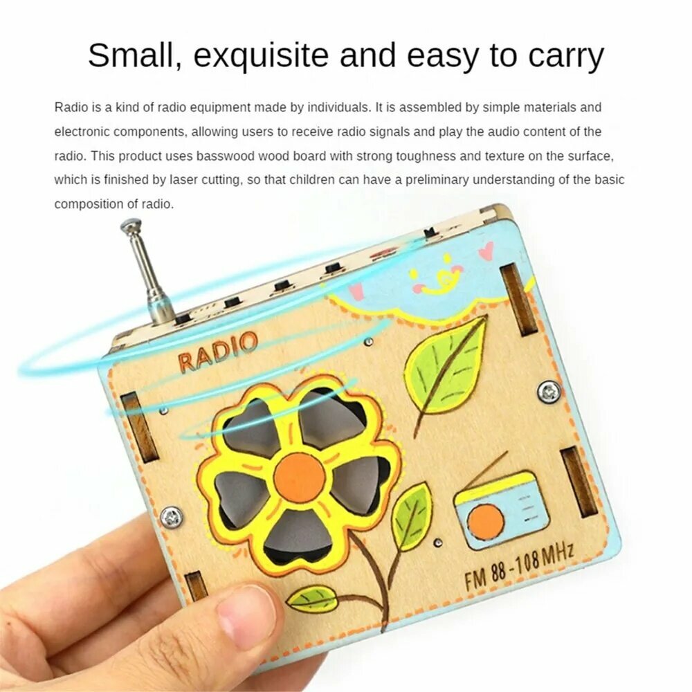 Модель FM-радио своими руками, наборы для научных экспериментов из дерева, обучающие головоломки, набор для самостоятельной сборки