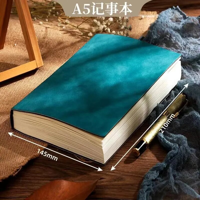 Тетрадь А5, 180 листов, бирюзовая обложка из искусственной кожи, с закладкой, для ежедневных записей