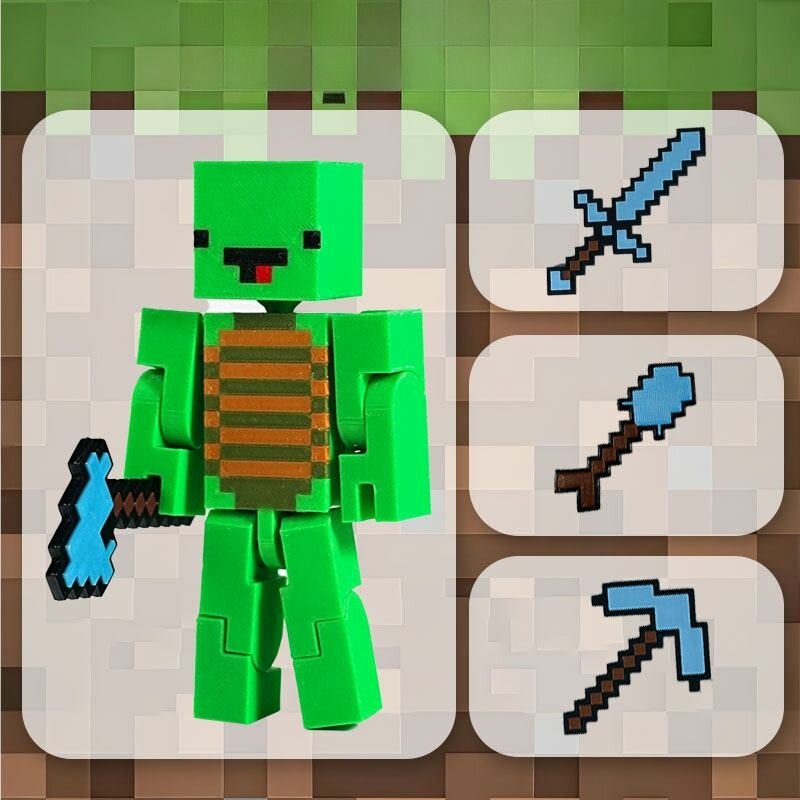 3D Фигурка подвижная Майнкрафт Дрим Minecraft Dream, игровая атрибутика, игрушка подарок для геймера