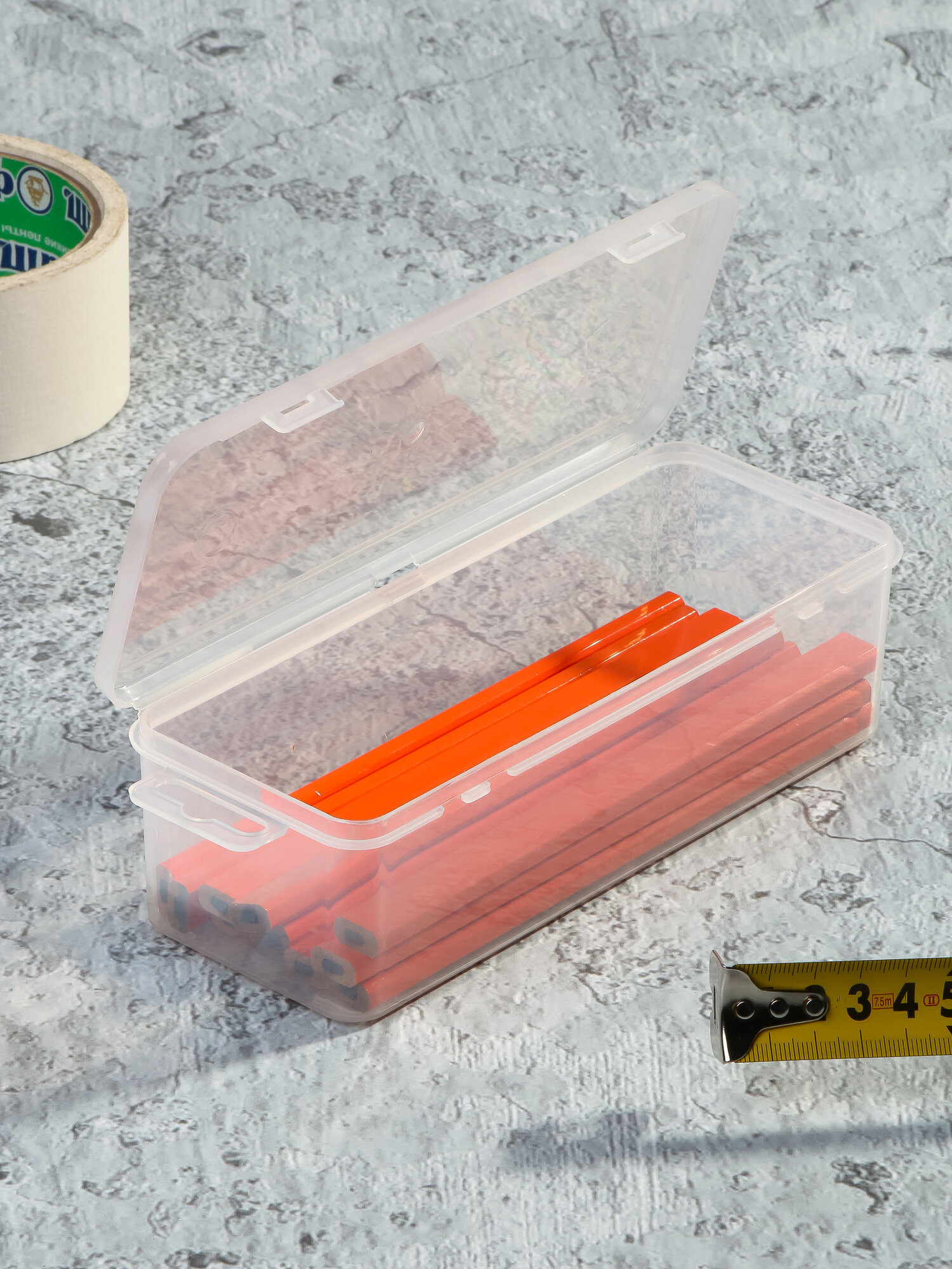 Ящик-органайзер для инструментария Bartex 20х8х5.5 см, прозрачный пластиковый контейнер с подвесом, хранение мелочей