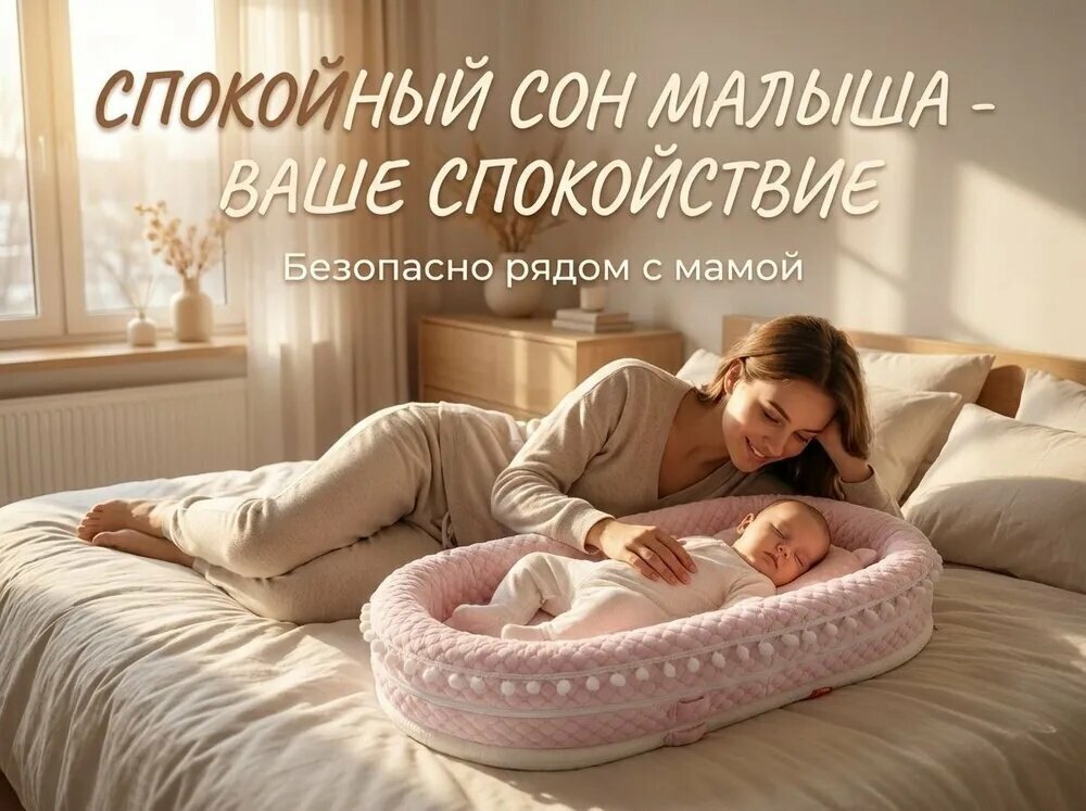 Кокон-гнездышко для новорожденных с одеялом и подушкой, позиционер для совместного сна, переносная кроватка-люлька для младенца