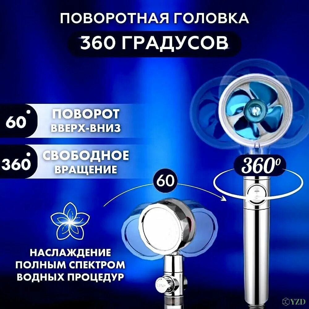 Лейка для душа с вентилятором и фильтром тропический душ / Лейка для душа с вентилятором и фильтром