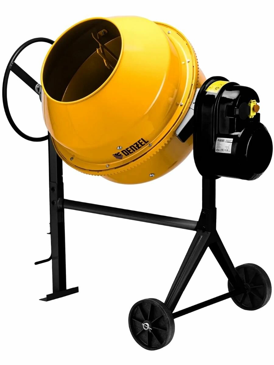 Бетоносмеситель Denzel B-160, гравитационный, 700 Вт, 160 л, желтый