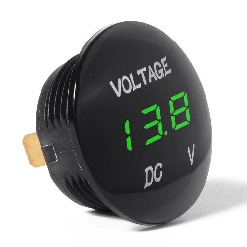 Цифровой вольтметр 12В, зеленый, DC, 13.8V