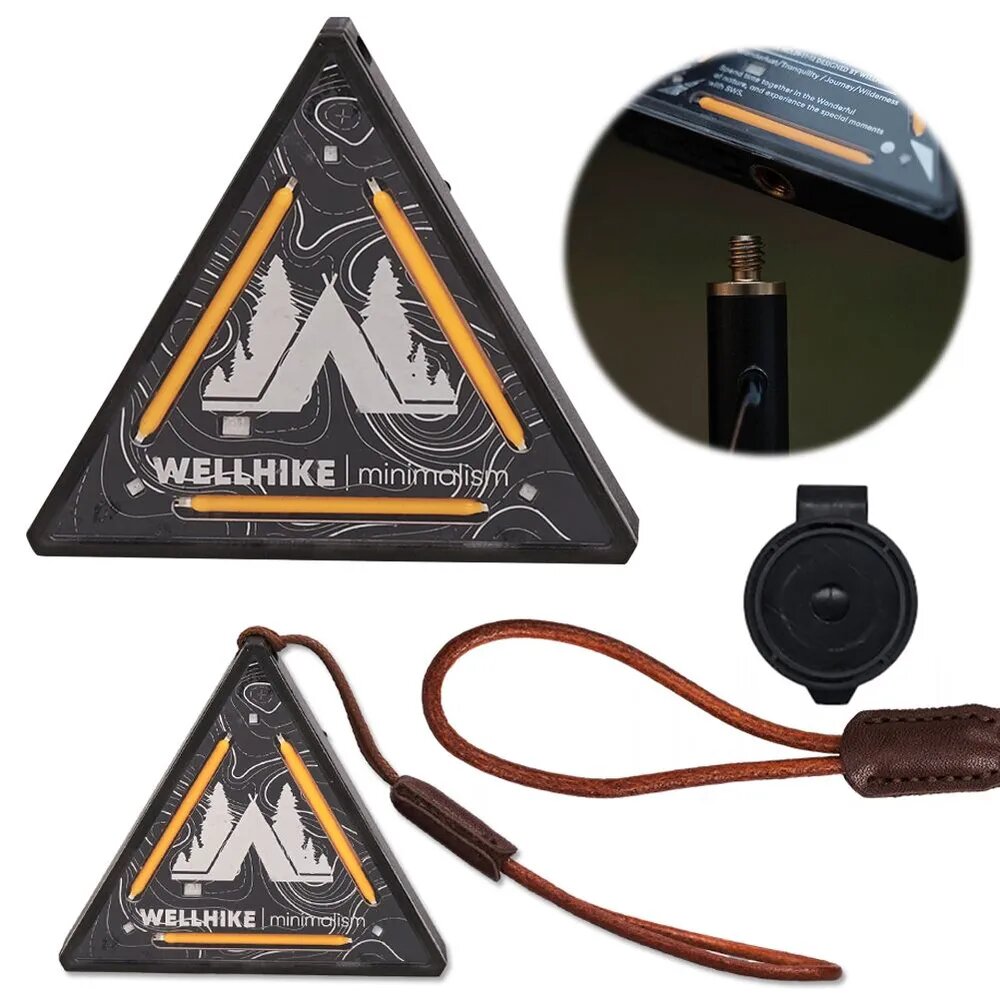 Светодиодный фонарь WELLHIKE с регулировкой яркости, до 30 люмен, Черный