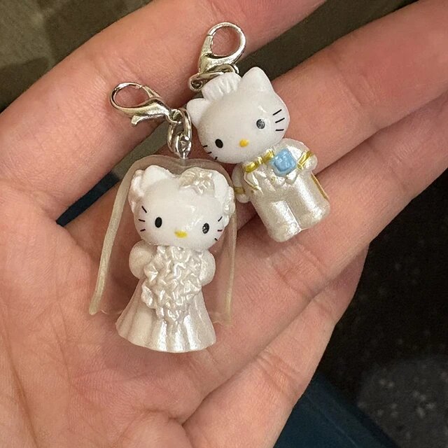 Брелок Hello Kitty для свадьбы, сувенир для вечеринки, подарок на День святого Валентина, свадебный брелок Hello Kitty, аксессуар в стиле аниме. Размер: как показано на фото.
