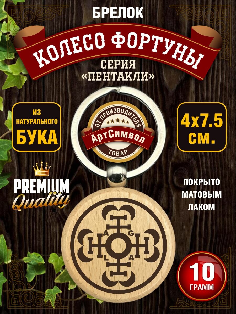 Брелок амулет "Колесо Фортуны" серия Пентакли, талисман на ключи