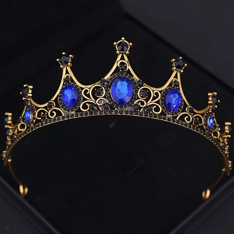 Свадебная тиара AiliBride золотисто-серебристого цвета Темно-синий, Antique Blue