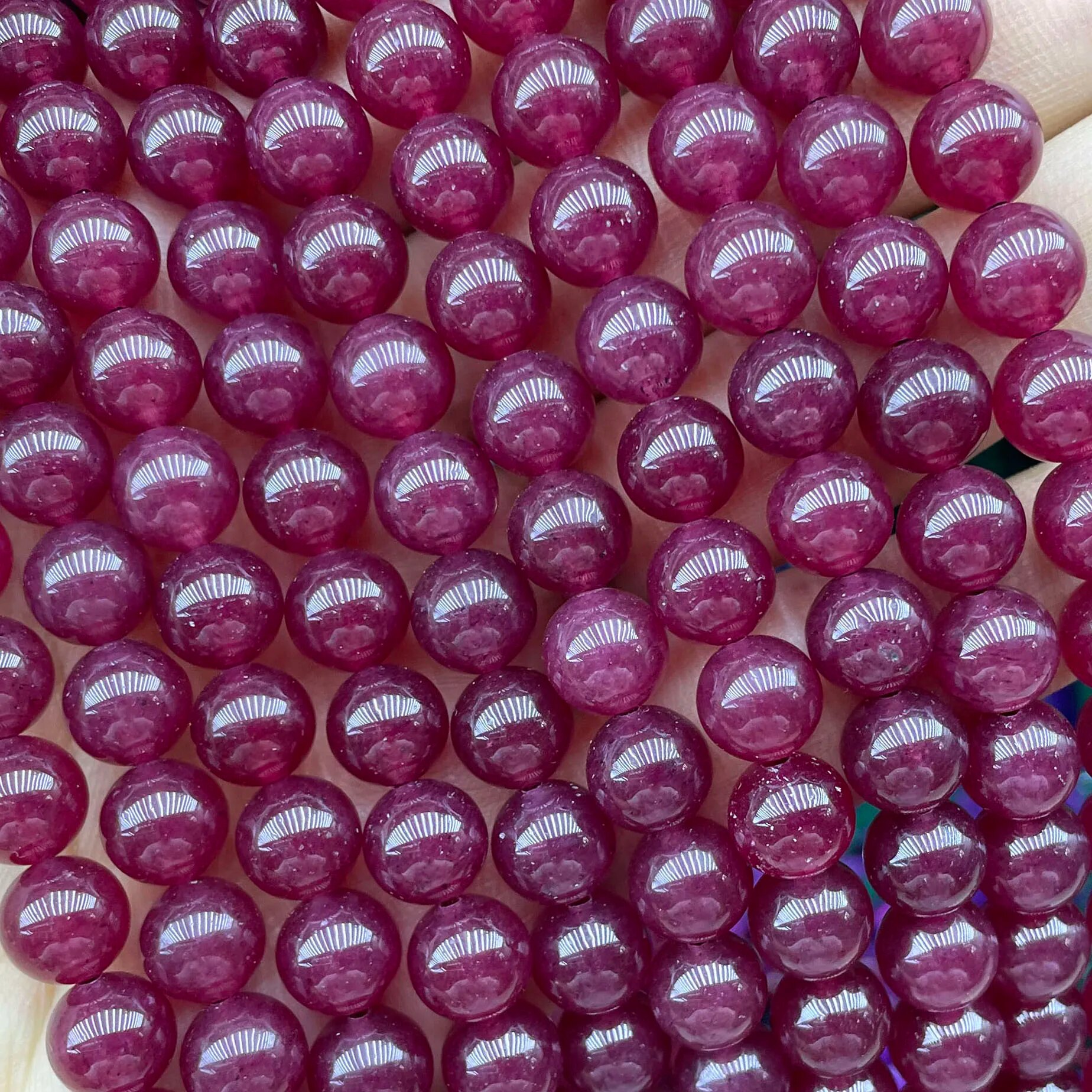 Бусины-разделители JCXAZSJ Рубин Красный Изумрудный Халцедон 6mm 65pcs beads