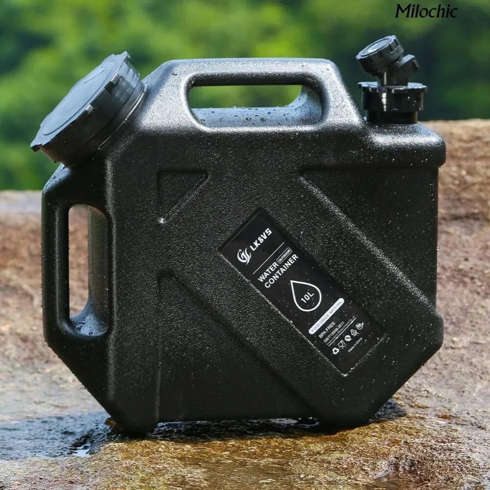 10 литров. Уличное тактическое ведро, с краном, портативное с двойными ручками, большого диаметра 10 см, прочное и долговечное