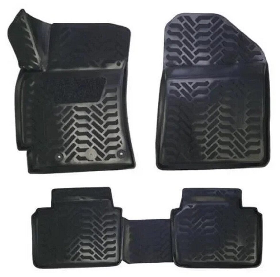 Kia Cerato (2018-) модельные коврики в салон (3D с подпятником)(Крепеж1)