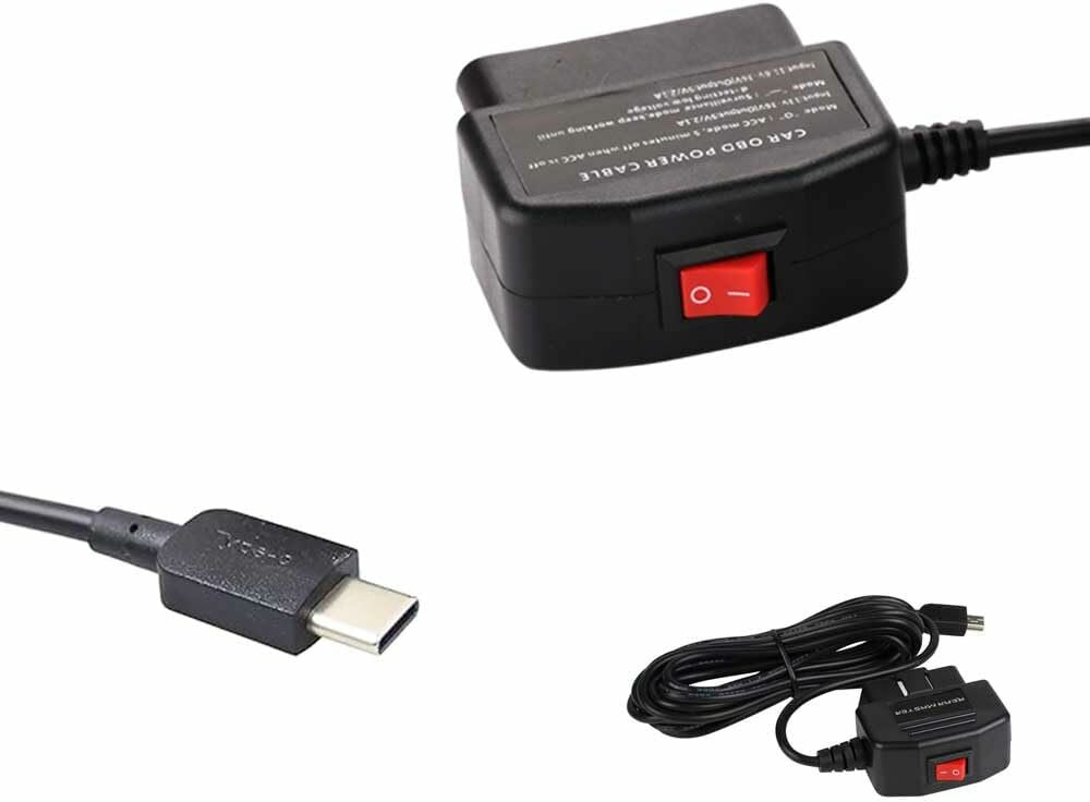 Универсальный кабель питания OBD для видеорегистратора, 24-часовое наблюдение/режим Acc с кнопкой переключения (порт Mic