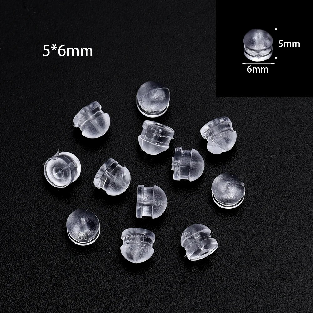 Силиконовые заглушки для сережек 5x6mm, цвет steam bread