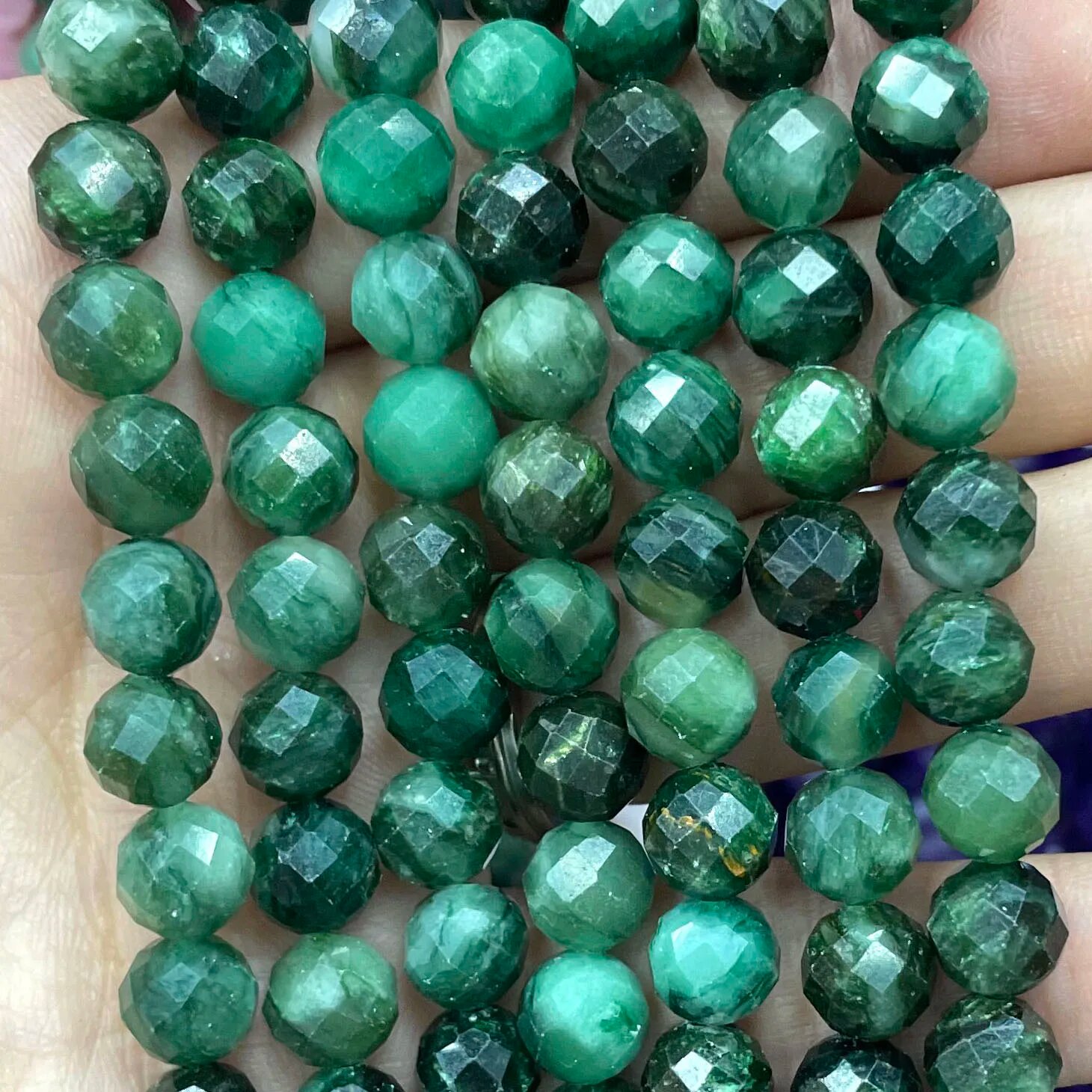 Бусины аметист JCXAZSJ 6 8 10 мм Изумрудный, 8mm 22pcs beads, Emerald