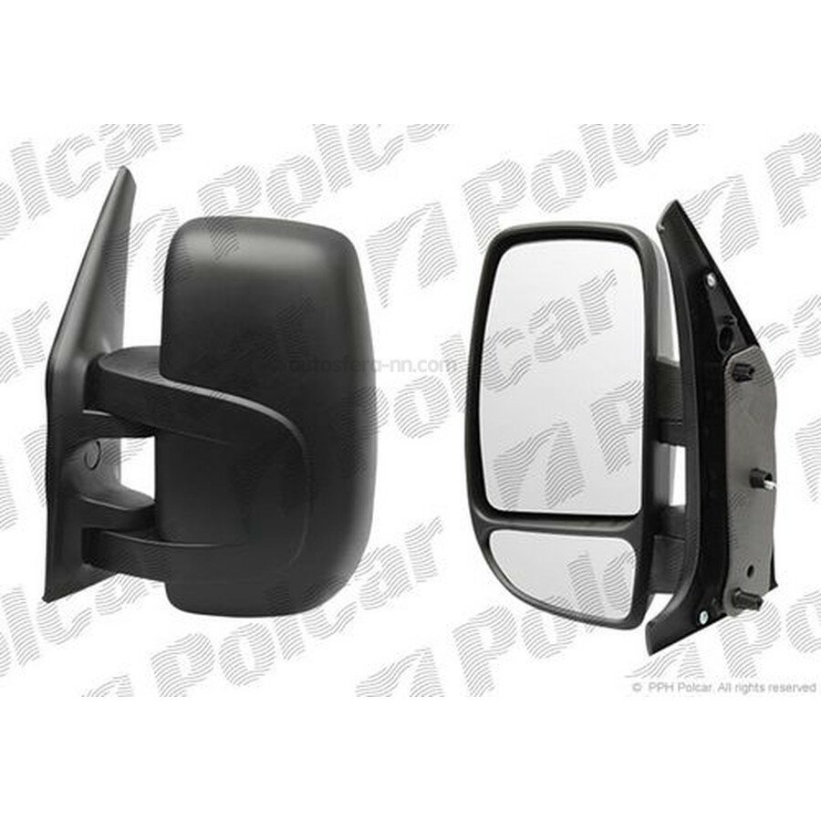 POLCAR 6042511M RENAULT MASTER 01.04 - 12.06 : зеркало внешнее левое (МЕХ, Чёрная крышка, стекло выпуклое) (POLCAR)