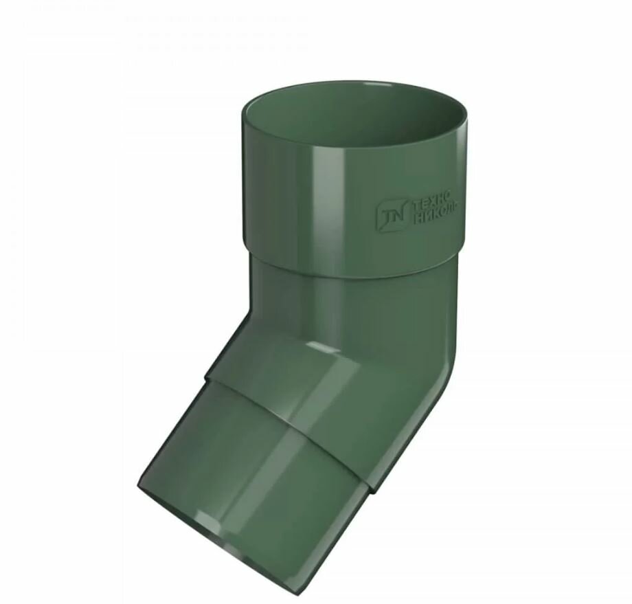 Колено трубы 108град технониколь ПВХ 125/82мм, зеленый RAL 6005