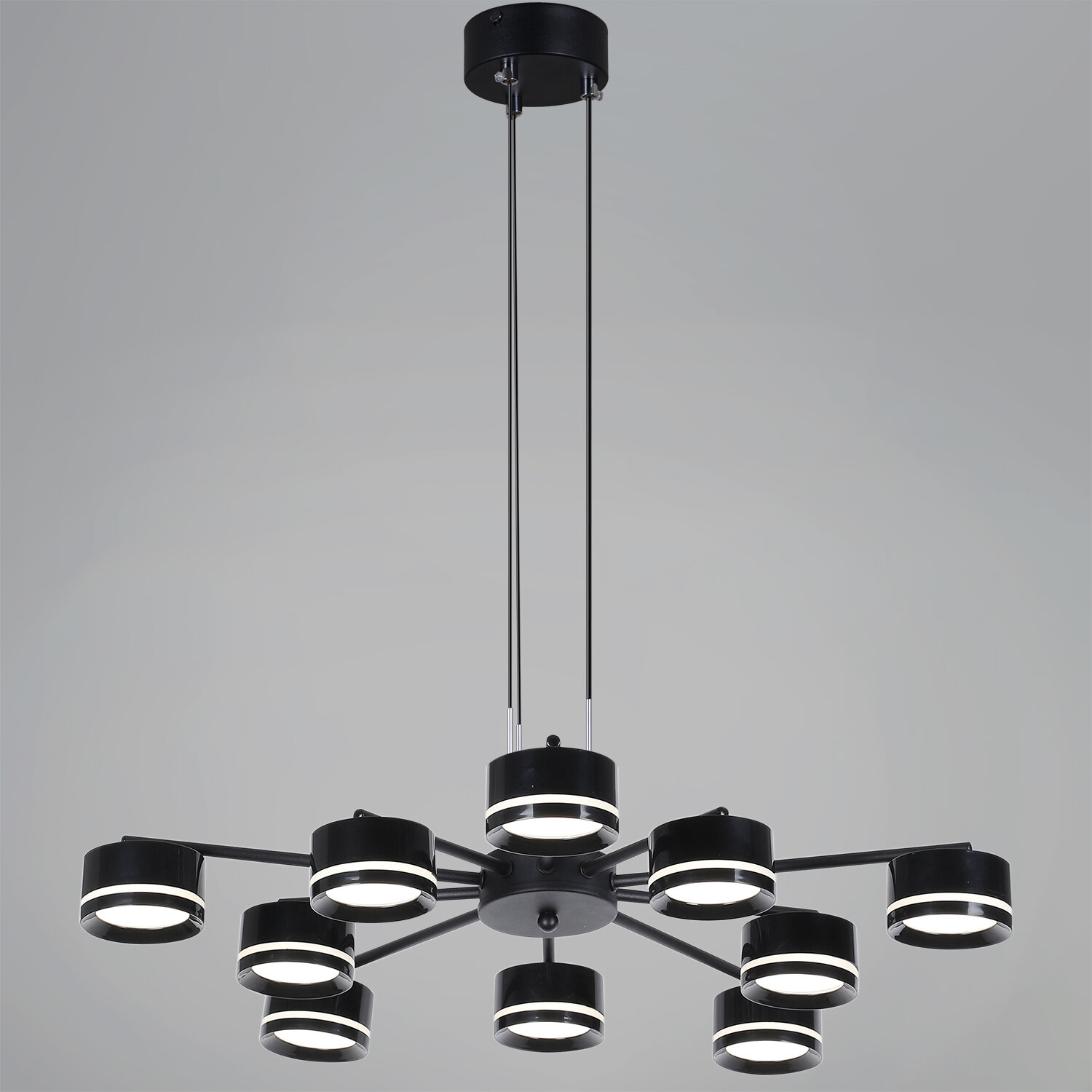 Люстра потолочная Reluce, Светильник для спальни, гостиной и зала, 80Вт, GX53, 19490-0.4-5+5 Black