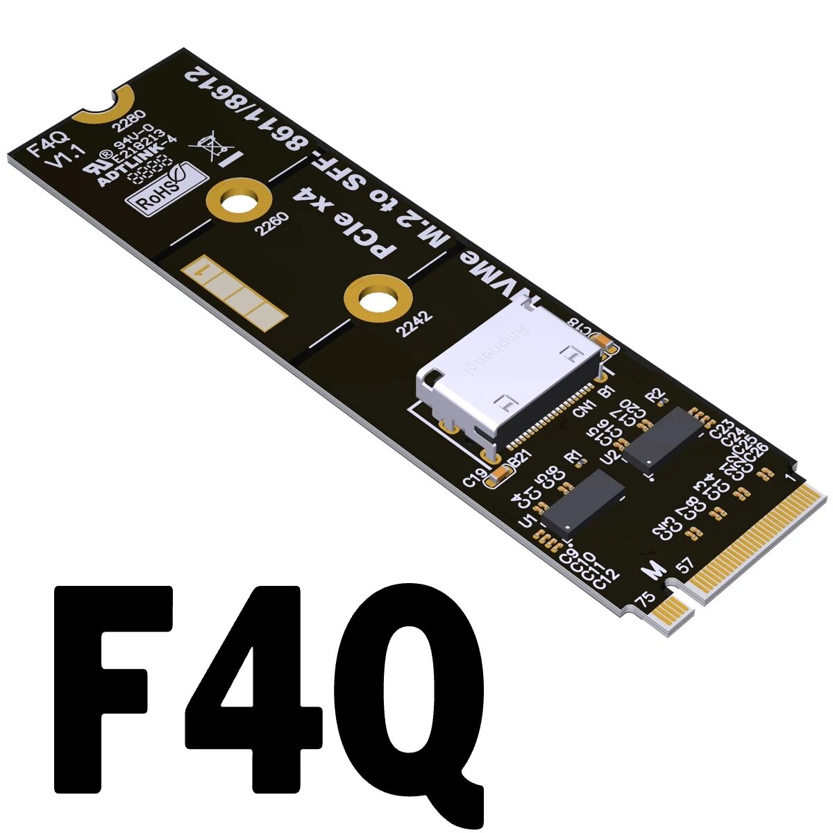 ADT-Link карта адаптера PCIe 5.0/4.0 F4C F4Q
