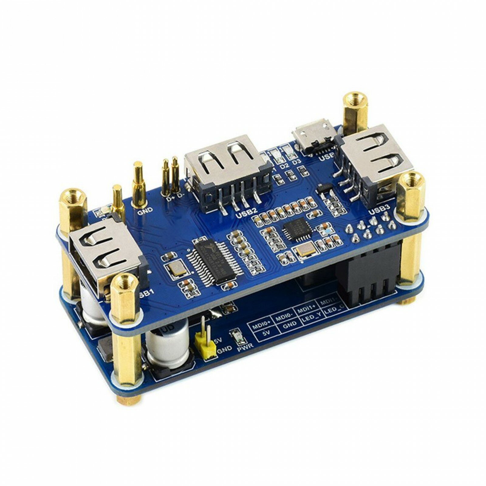 Концентратор Ethernet/USB PoE MyPads для Raspberry Pi Zero, Zero W, Zero W MyPads с 3 USB и поддержкой 802.3af