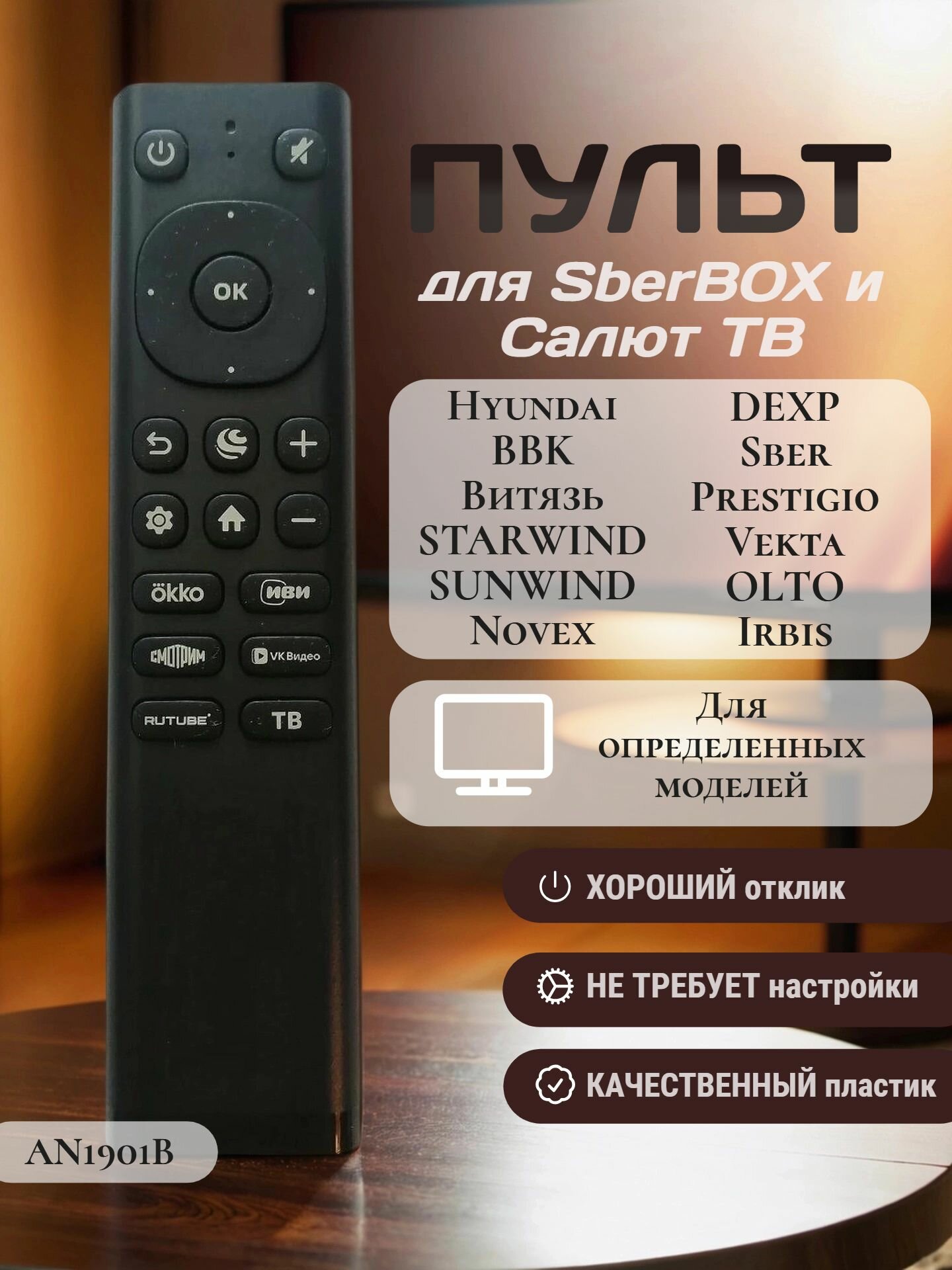 Sber AN1901, AN2401 (Digma AN1901, Leff B500-EBR0LEFF, AN2410, AN1901) пульт оригинальный