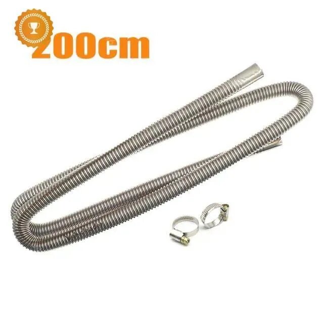 Гофра для автономного отопителя 200cm для дизельного двигателя серебристого цвета