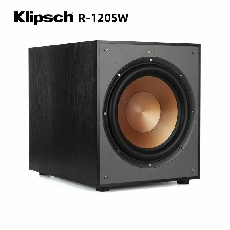 Активный аудиофильский сабвуфер Klipsch R-120 SW, 12-дюймовый сабвуфер, высокая мощность 400 Вт, черный