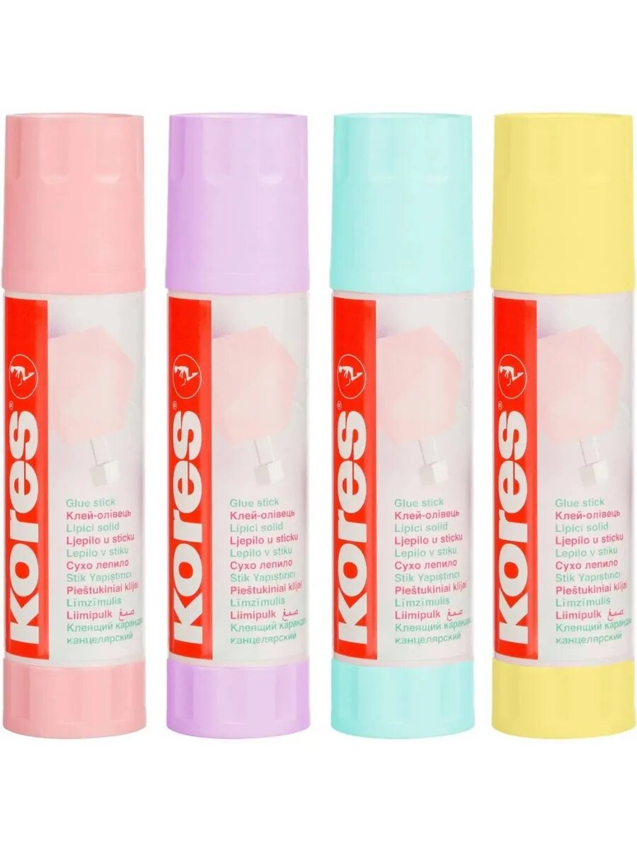 Клей-карандаш ярких цветов, 20 г