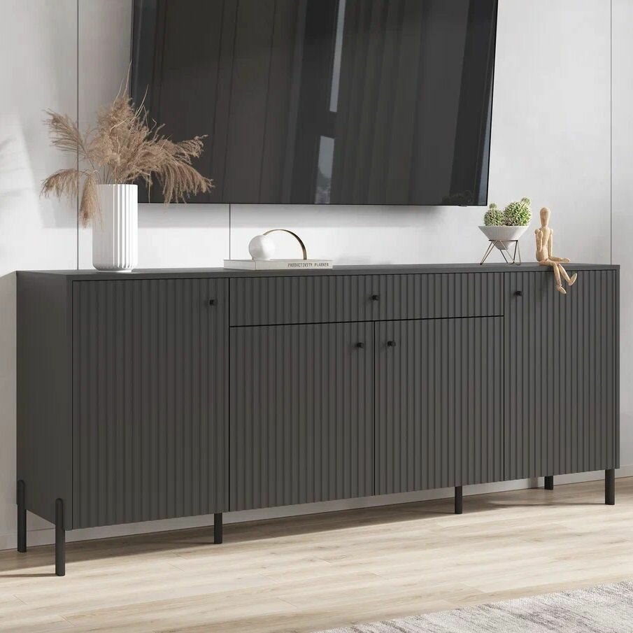 Оливия Комод (металл) (Графит Софт NEW, Графит)