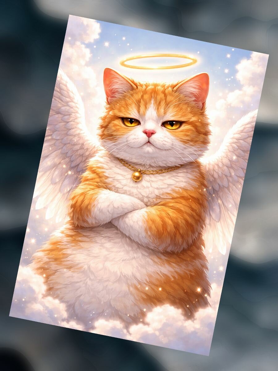 Постер "Саркастичный ангел", 29.7х42см, А3, глянцевый