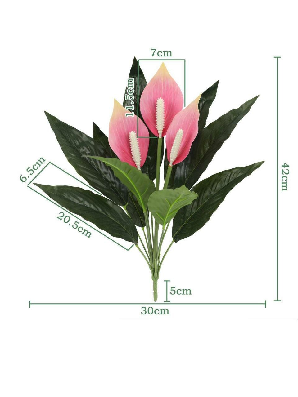 Антуриум искуссвенный розовый 42см